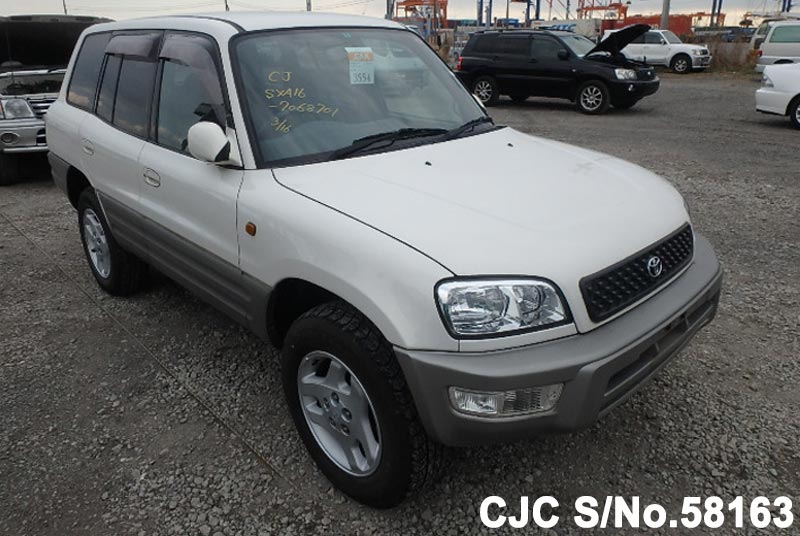 1999 Toyota Rav4 White for sale | Stock No. 58163 | Japanese Used Cars ...